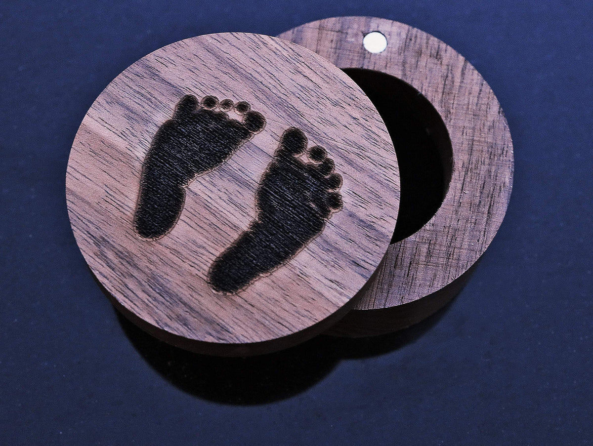 Footprint Ring Box, Foot Print Jewelry Box, Foot Print Memorial Box, B