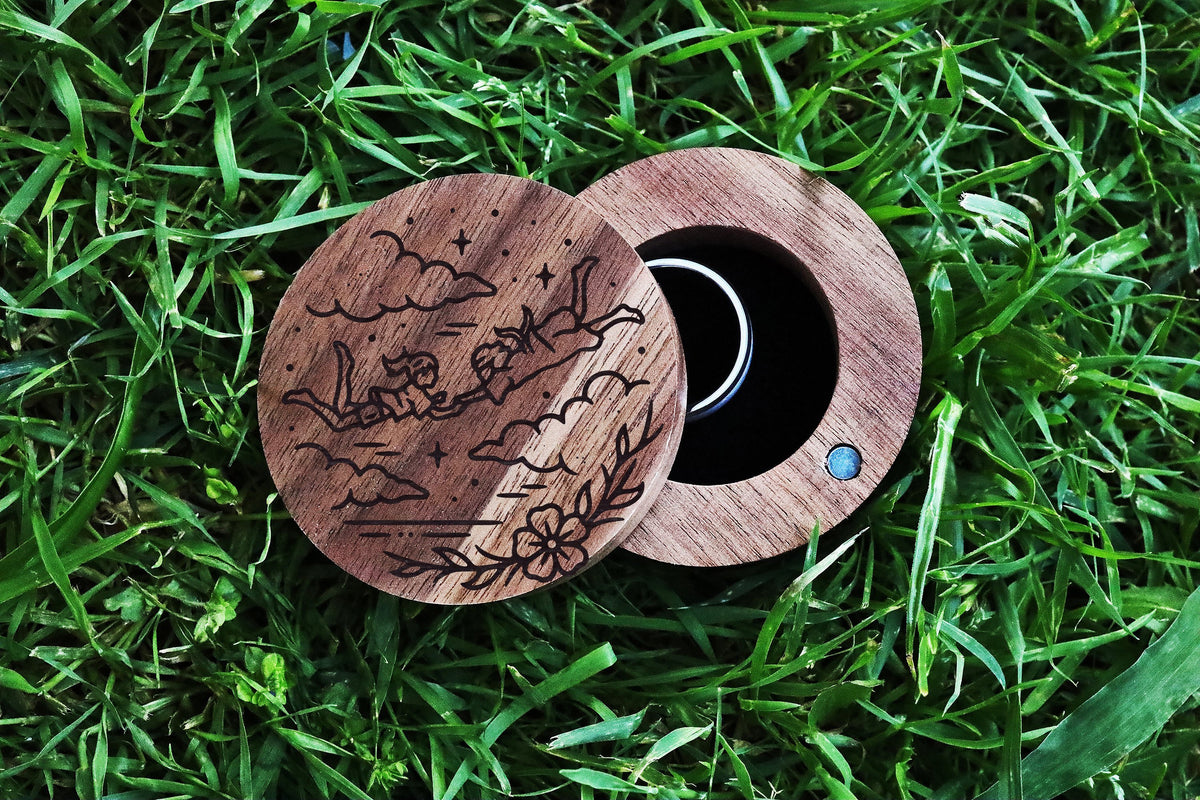 Studio Ghibli Wood Ring Bearer, Anime Ring Box, Chihiro Haku Spirited