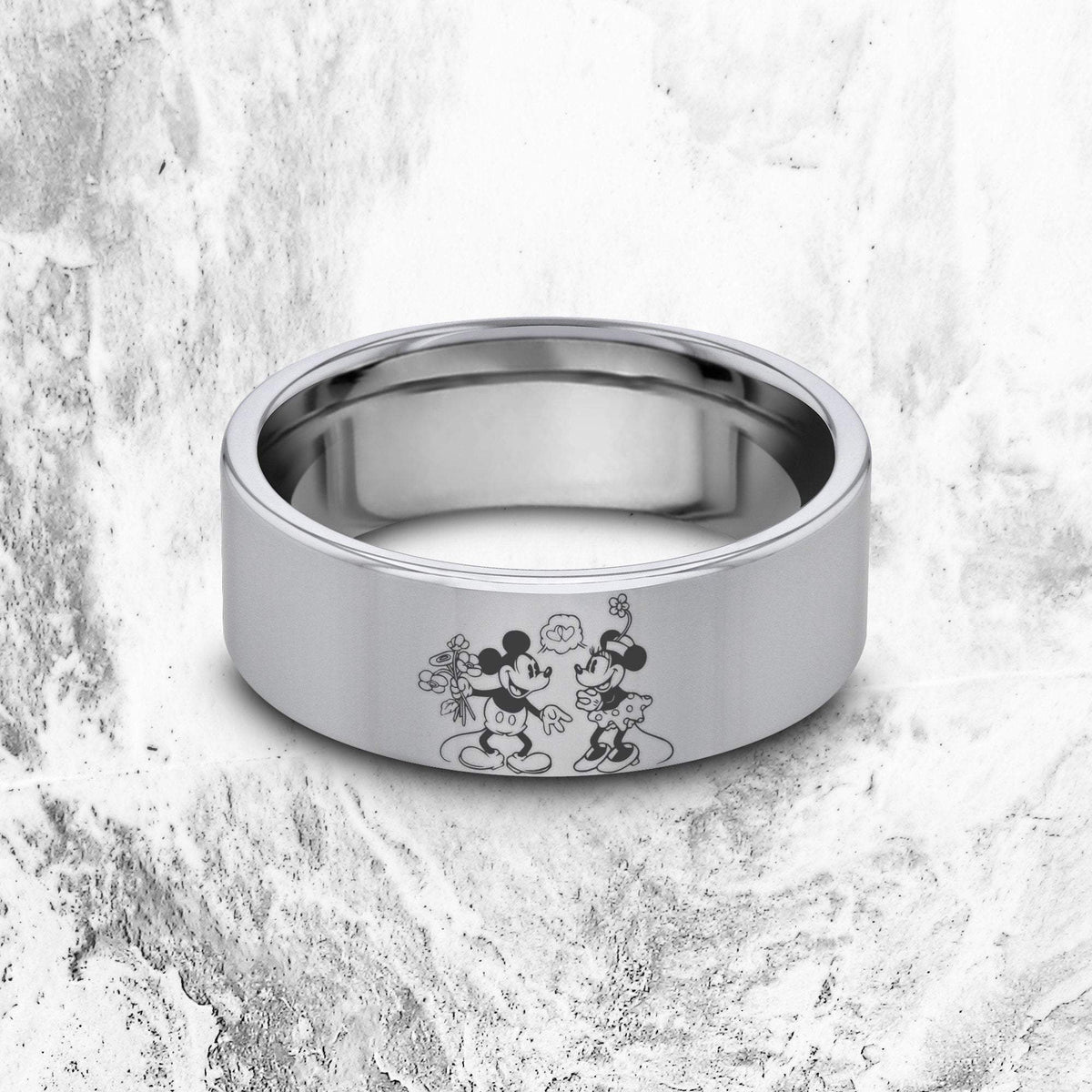 Mickey and Minnie Wedding Ring, Disney Man Ring, Mickey and Minnie Wed