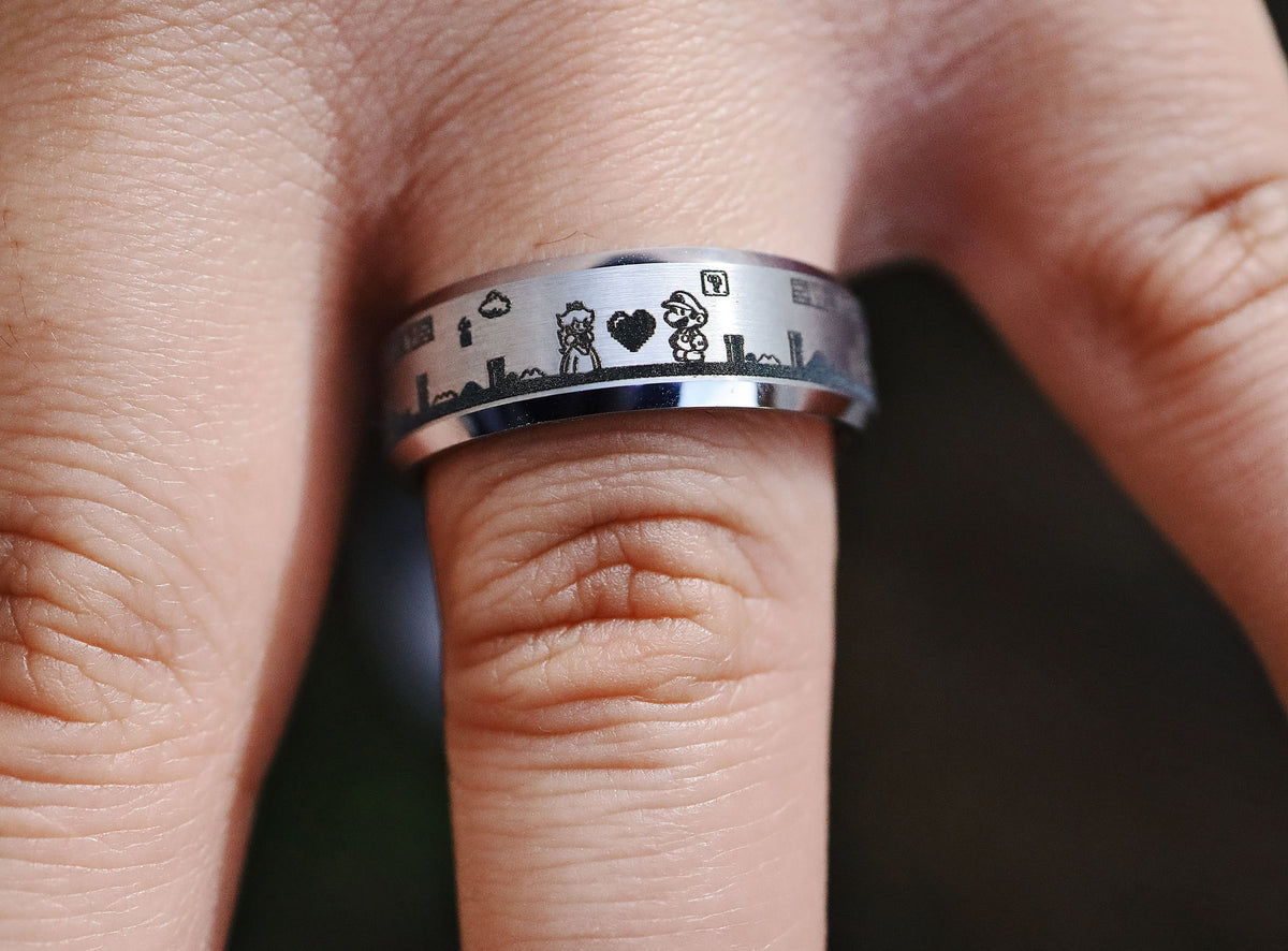 Super Mario and Super Mario Princess Wedding Ring, Super Mario Silver
