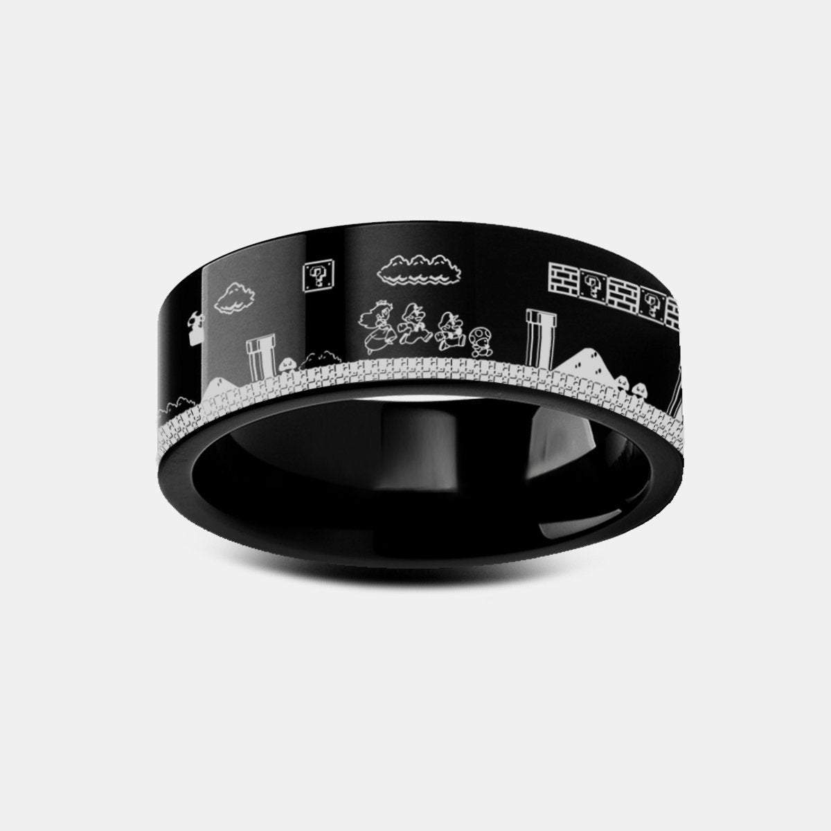 Super Mario Love Wedding Ring, Super Mario Tungsten Wedding Band, Supe