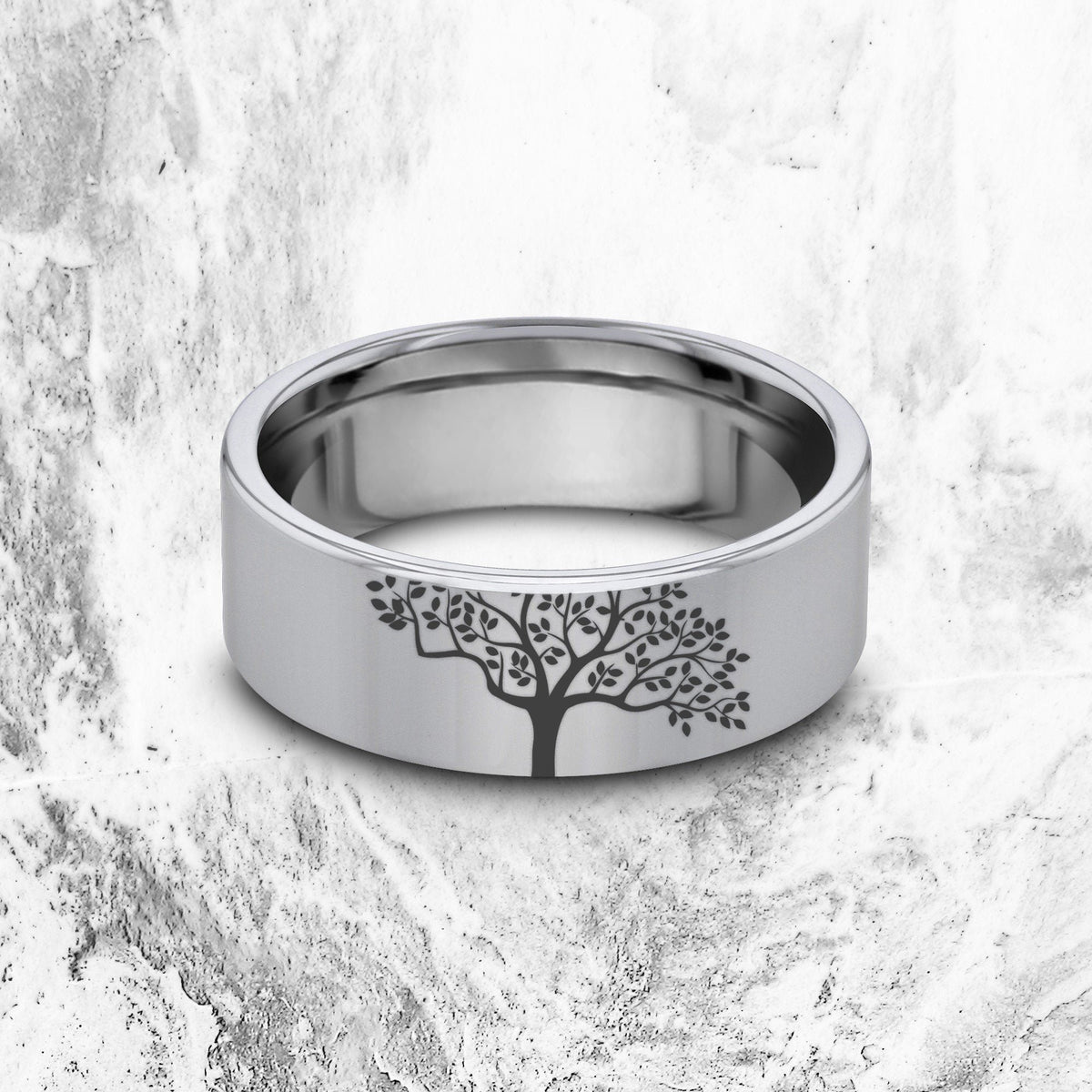 Tree Wedding Band, Nature Ring, Forest Wedding Ring, Tree Nature Jewel