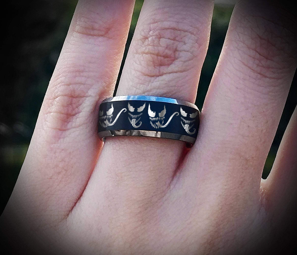 Venom Ring, Villain Ring, Super hero Ring, Spiderman Superhero Symbol